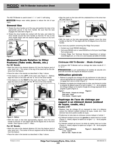 RIDGID Model 456 Tri-Bender Instruction Sheet | Manualzz