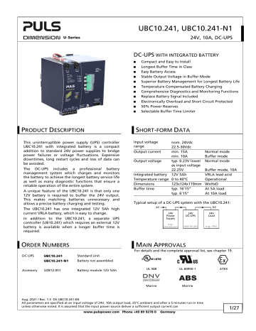 Puls UBC10.241 DC-UPS Owner's Manual | Manualzz