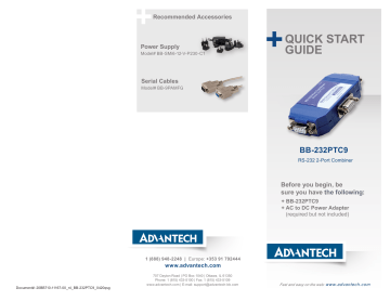 Advantech BB-232USB9M ULI-321D - USB 2.0 to RS-232 Converter Quick Start Guide | Manualzz