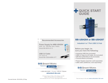 Advantech BB-USH204 ULI-414H - USB 3.0 Hub Quick Start Guide | Manualzz