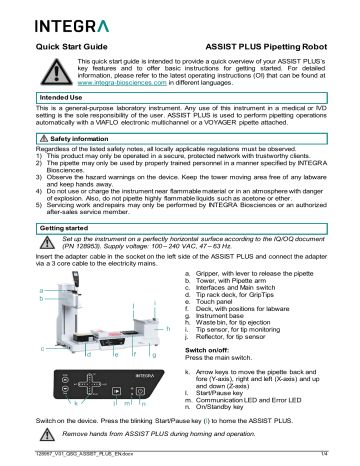 Integra Assist Plus Pipetting Robot User Guide | Manualzz