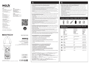 Mastech M9912 AC/DC Clamp Meter Mode d'emploi | Manualzz