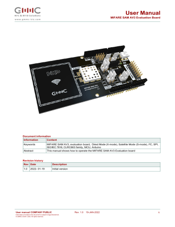 GMMC SAMAV3663 MIFARE SAM AV3 Evaluation Board User Manual | Manualzz