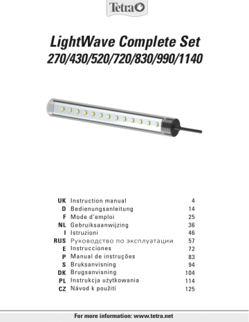 Tetra 270/430 LightWave Complete Set instruction manual | Manualzz