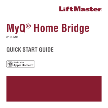 LiftMaster 819LMB MyQ Home Bridge User Guide | Manualzz