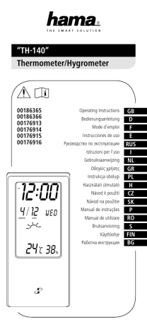 Hama TH-140 Thermometer/Hygrometer instruction manual | Manualzz