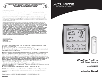 ACU-RITE Weather Station Instruction manual | Manualzz