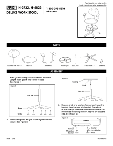 ULINE Deluxe Work Stool User Guide | Manualzz