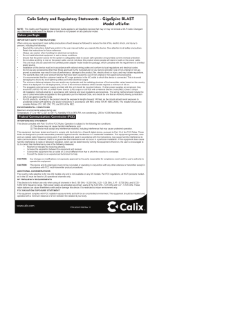 Calix u4 GigaSpire BLAST Instructions | Manualzz