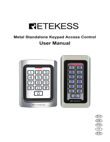 RETEKESS T-AC04 Metal Standalone Keypad Access Control User Manual ...