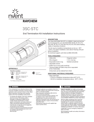 Raychem 3SC-STC Installation instructions | Manualzz