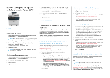 Xerox C315 Color Multifunction Printer Guía de inicio rápido | Manualzz
