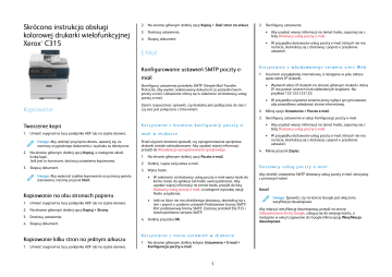 Xerox C315 Color Multifunction Printer Skrócona instrukcja obsługi ...