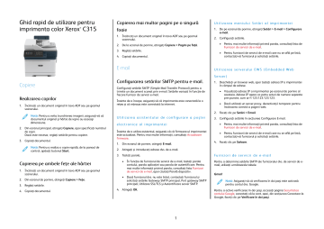 Xerox C315 Color Multifunction Printer Ghid de inițiere rapidă | Manualzz