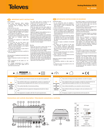 Televes Octo Analog Modulator NTSC M-N for CATV Quick guide | Manualzz