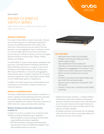 Aruba CX 8360-48Y6C Switch Series Product Sheet | Manualzz