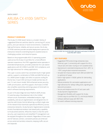Aruba CX 4100i Switch Series Product Sheet | Manualzz
