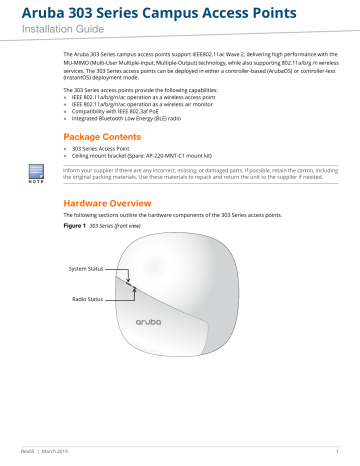 Aruba AP-303 Access Point Installation Guide | Manualzz