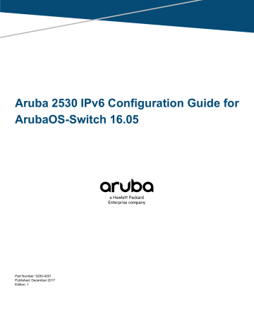 Router advertisements. Aruba ArubaOS-Switch 16.05, 2530 | Manualzz