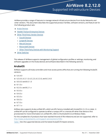 Aruba AW-HW-ENT AirWave User Guide | Manualzz