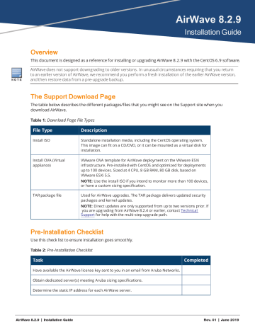 Aruba AW-HW-ENT AirWave Installation Guide | Manualzz