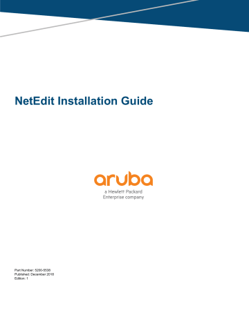 Aruba NetEdit Switch Installation guide | Manualzz