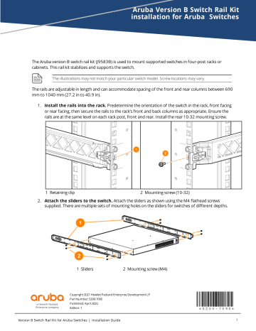 Aruba 8400 Switch Installation Guide | Manualzz