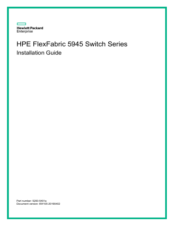 Aruba JQ074A HPE DataCenter Switch Installation Guide | Manualzz