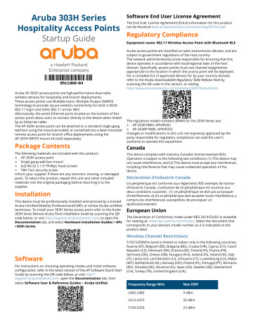 Aruba AP-303H Access Point Getting Started | Manualzz