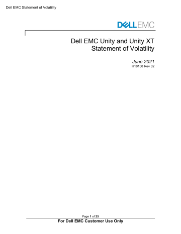 Dell EMC Unity XT 480F storage Specifications | Manualzz