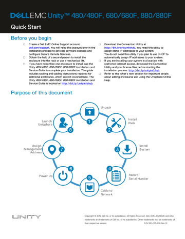 Dell EMC Unity XT 480F storage Quick Start | Manualzz