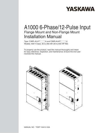Yaskawa A1000 Drive Installation Guide | Manualzz