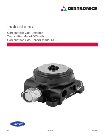 Det-Tronics Combustible Gas Sensor Transmitter (505) Instructions ...