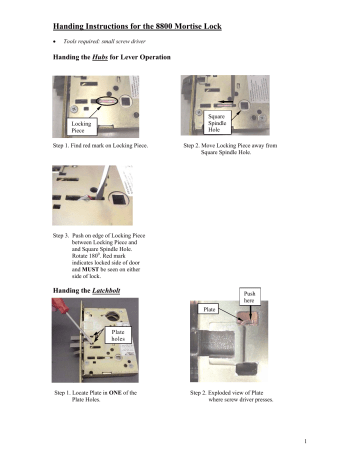 Yale 8800 Mortise Lock Installation Instructions | Manualzz