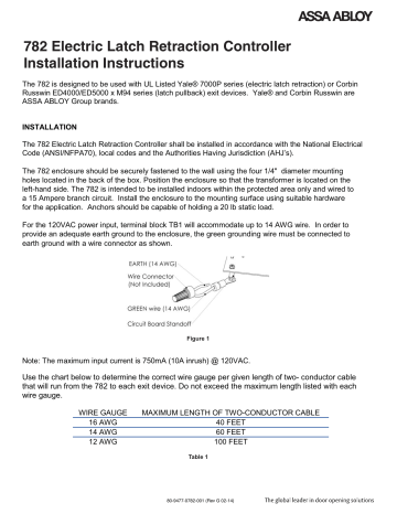 Yale 782 Exit Device Installation Instructions | Manualzz