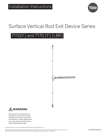 Yale 7110 Exit Device Installation Instructions | Manualzz