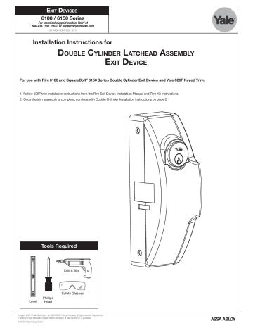 Yale 6000 Exit Device Installation Instructions | Manualzz