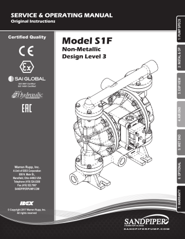 Sandpiper S1F Non-Metallic 1" Ball Valve Manual | Manualzz