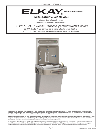 Elkay LZO8WSLK ezH2O Bottle Filling Station Installation Instructions | Manualzz