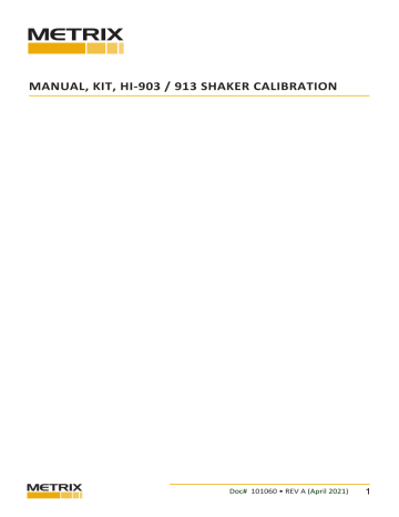 Metrix HI-913 Hardy Shaker Manual | Manualzz