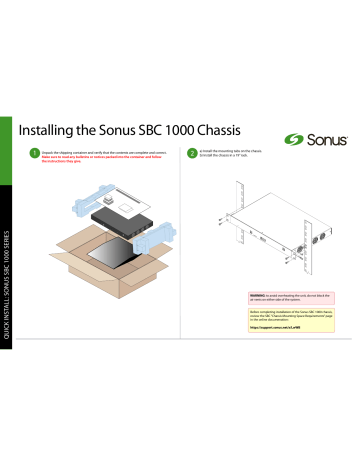 Sonus SBC 1000 Installing Manual | Manualzz