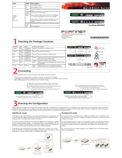 Fortinet FortiGate FortiGate-800 - Installation guide, Installation ...