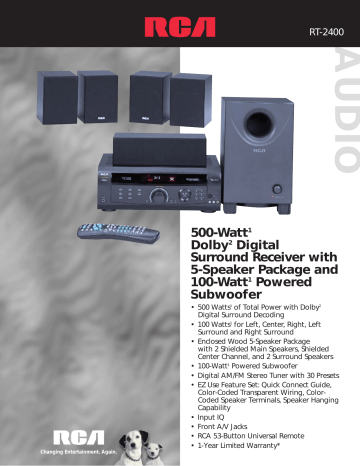 RCA RT-2400 Specifications | Manualzz