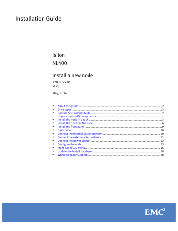EMC Isilon NL400 Installation Manuals | Manualzz