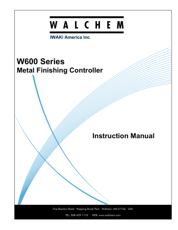 Walchem W600 Series Instruction Manual | Manualzz