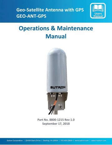 Sutron GEO-ANT-GPS Operation & Maintenance Manual | Manualzz
