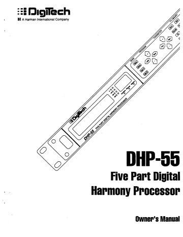 DigiTech DHP-55 Owner's Manual | Manualzz