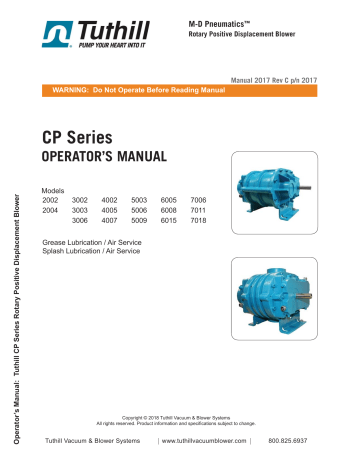 Tuthill 3002, 4007, 6005, 7011 Operator's Manual | Manualzz