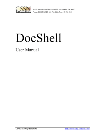 CSSN ScanShell 2000, ScanShell 2000N User Manual | Manualzz