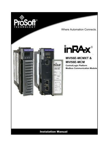 ProSoft Technology MVI56E-MCM Installation Manual | Manualzz